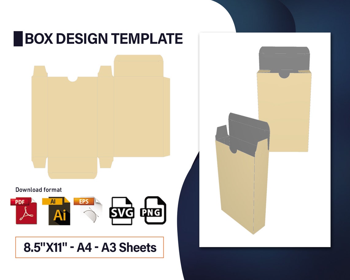 Playing card box template card deck box template tuck box | Etsy