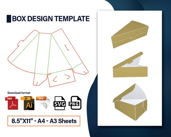 Triangle box template gift box Triangular Box box die cut | Etsy