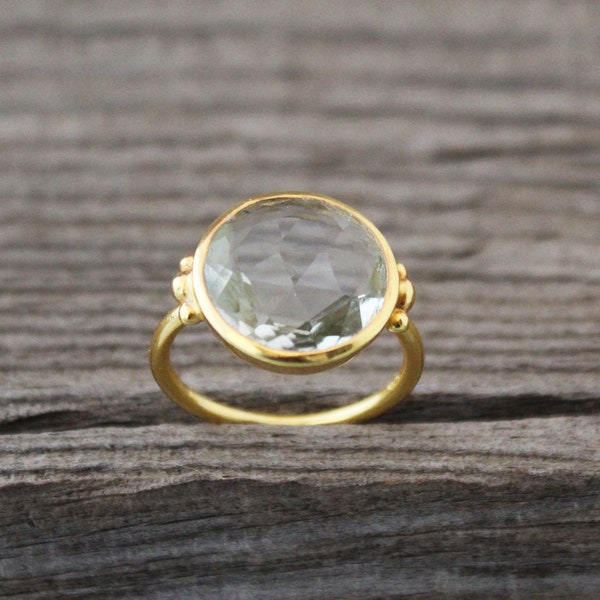 Prasiolite Ring - Etsy