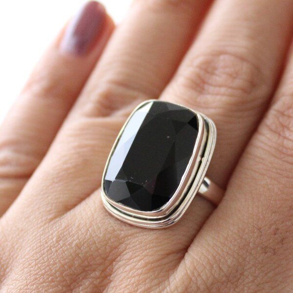 Rectangle Stone Ring - Etsy