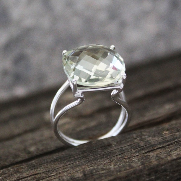 Prasiolite Ring - Etsy
