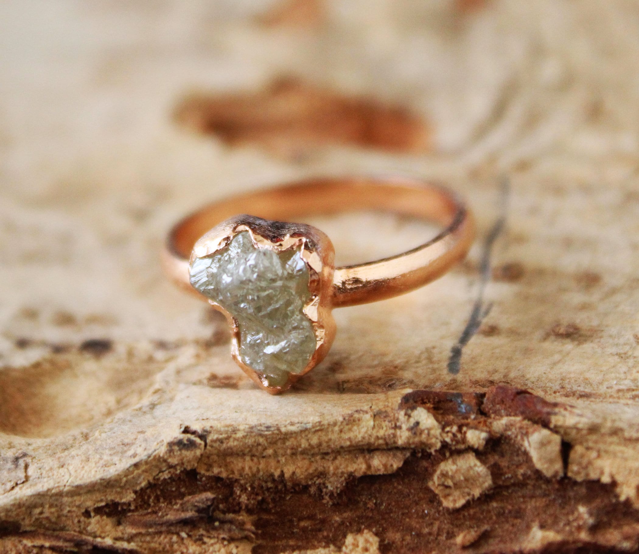 Raw Diamond Ring Natural Diamond Ring Unique Wedding Ring | Etsy