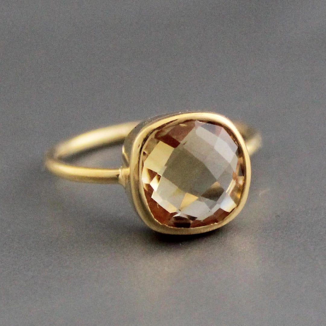 Citrine Ring, Gemstone Jewelry, Minimalist Ring, Gift for Mom, Delicate ...
