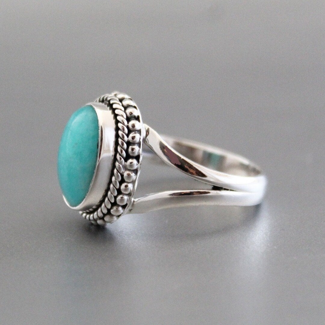 Natural Amazonite Ring, Dainty Silver Ring, Handmade Ring, Birthstone ...
