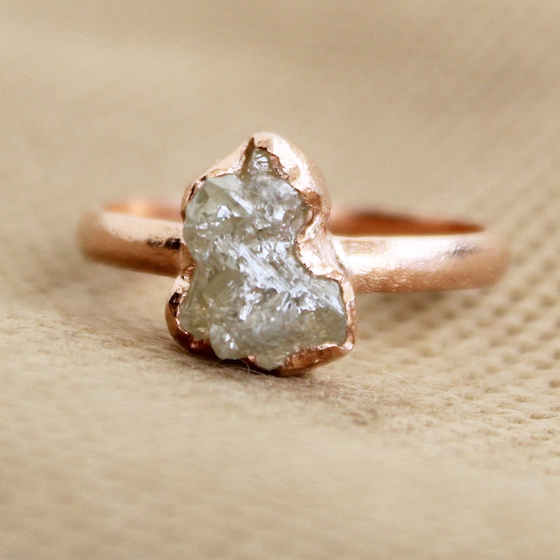 Raw Diamond Ring - Etsy