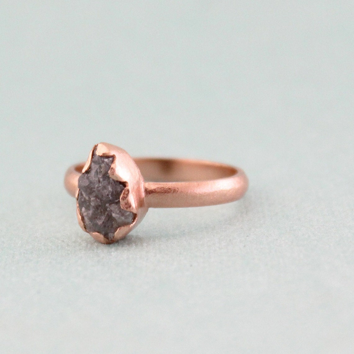 Raw Diamond Ring Natural Diamond Ring Unique Wedding Ring - Etsy