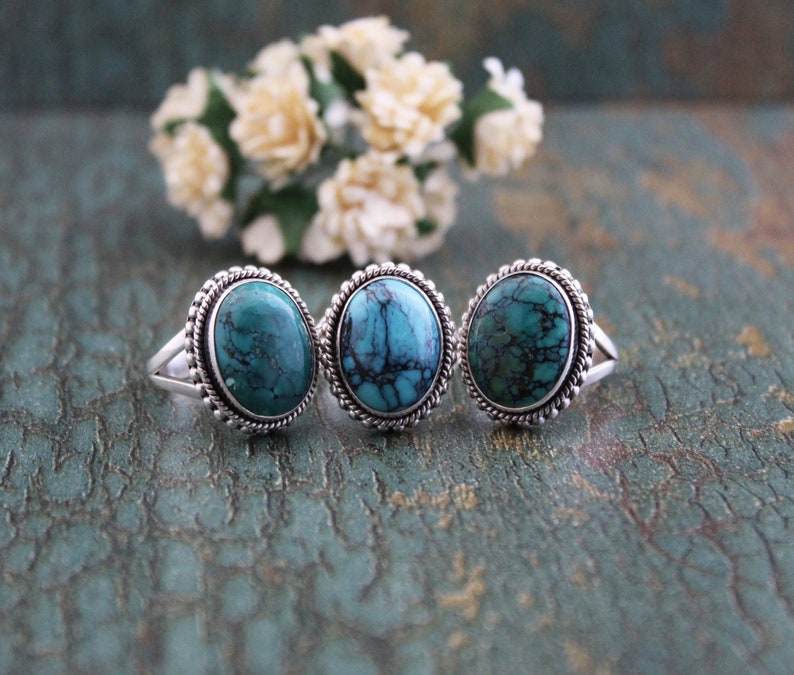 Turquoise Ring Solid Sterling Silver Ring Natural Turquoise - Etsy