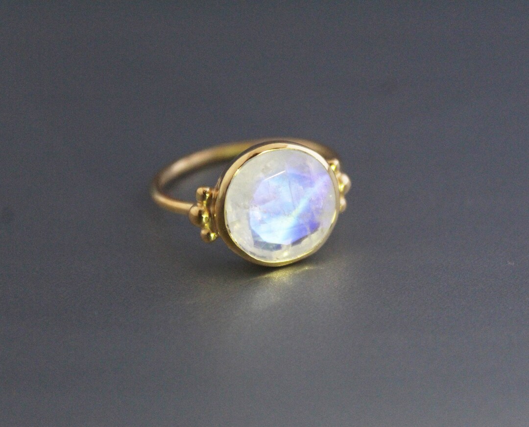 Rainbow Moonstone Ring, 92.5% Silver Ring, Handcrafted Silver Ring ...