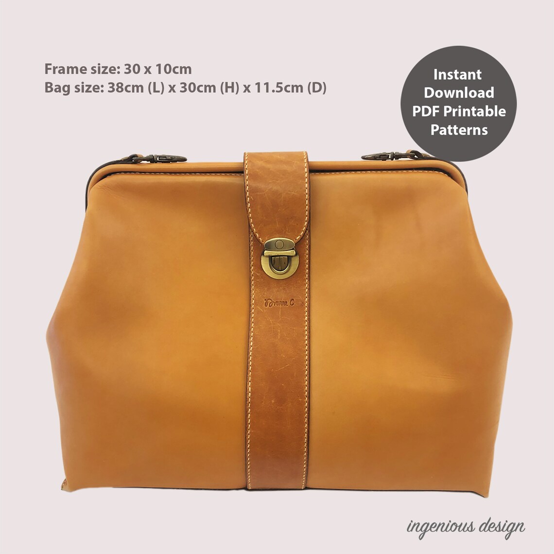 Leather Doctor Bag PDF Patterns / Leather Patterns / DIY Leather Bag ...
