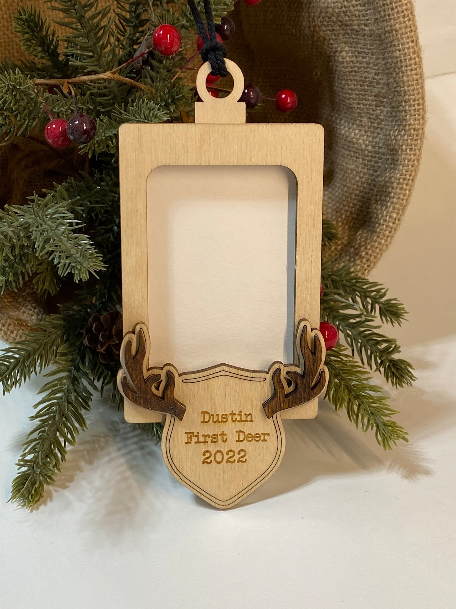 First Deer Personalized Photo Frame Ornament. Hunting for the First ...