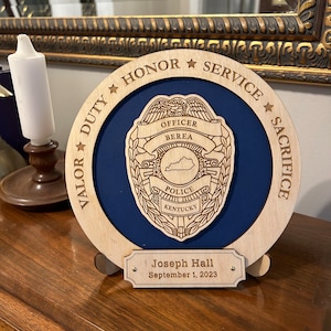 Personalized Police Retirement Plaque: Law Enforcement Memorial Gift - Etsy
