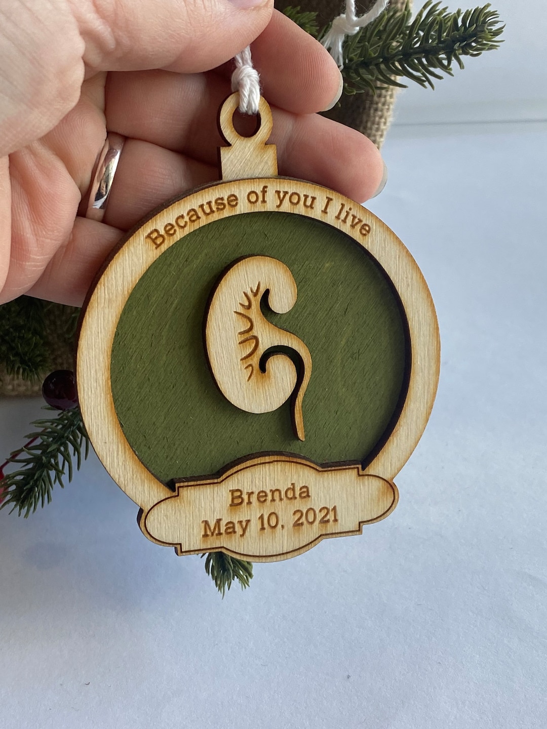Kidney Donor Custom Christmas Ornament, Kidney Transplant, Personalized ...