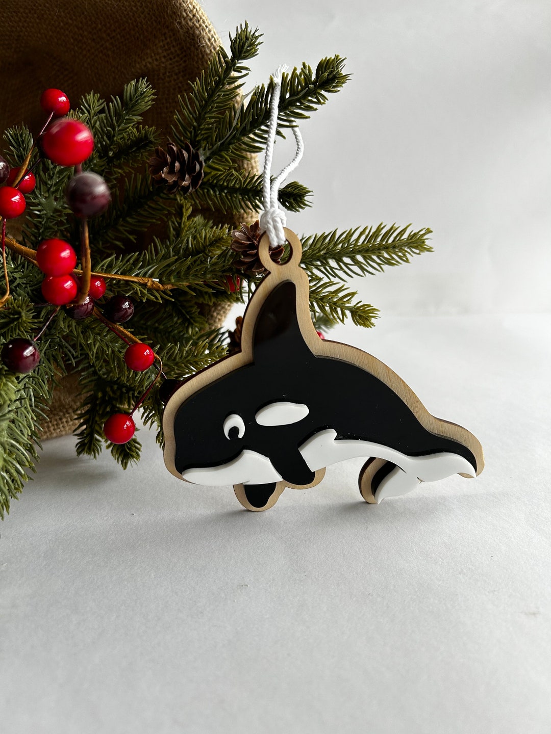 Orca Whales for Hiding on a Cruise, Personalized Ornament, Whale Laser ...