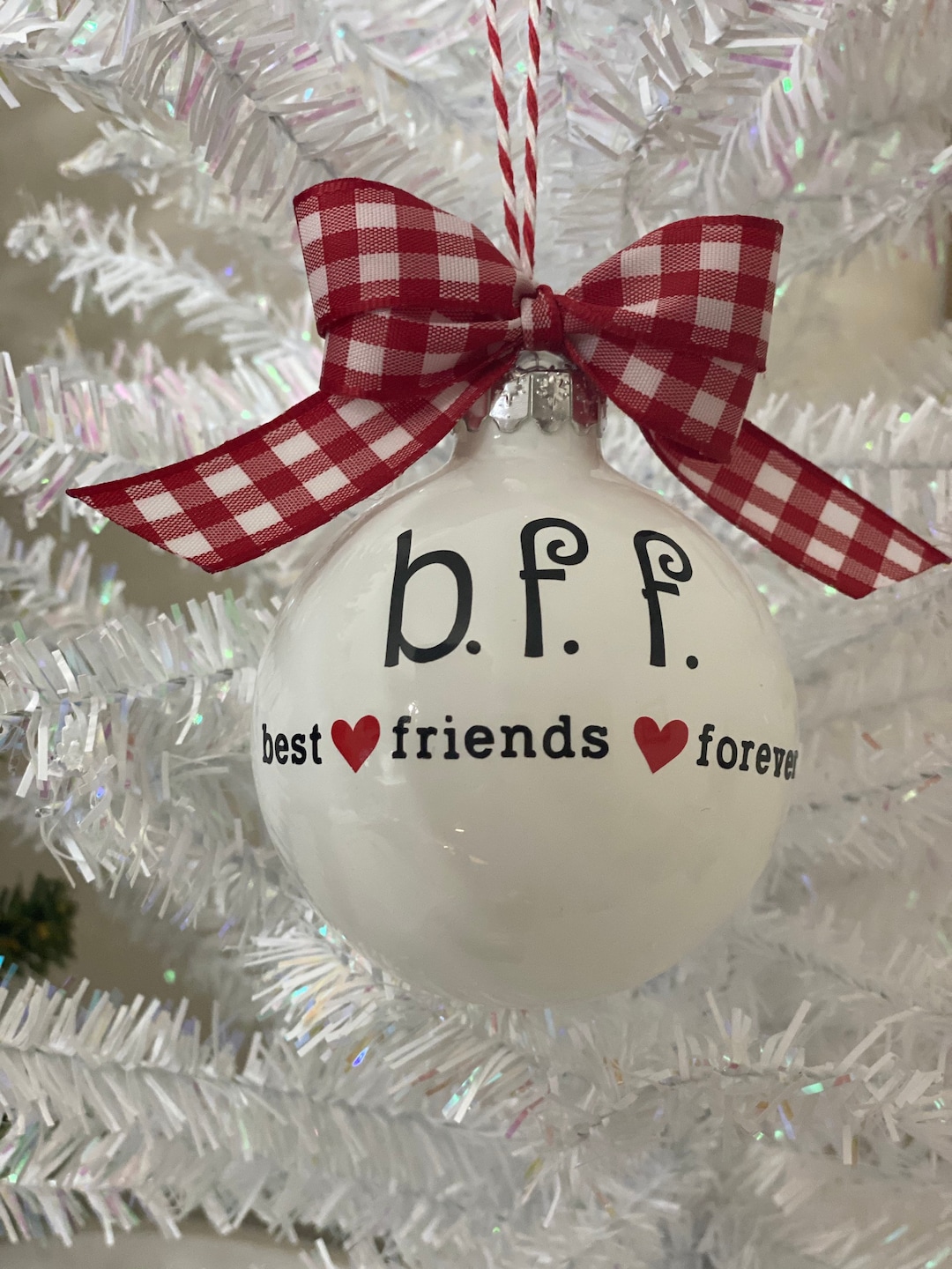 BFF Personalized Christmas Tree Ornament, Best Friends Forever Glass ...