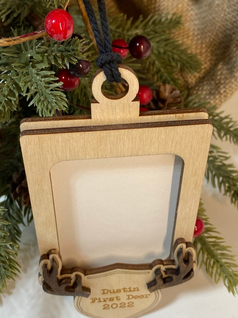 First Deer Personalized Photo Frame Ornament. Hunting for the First ...