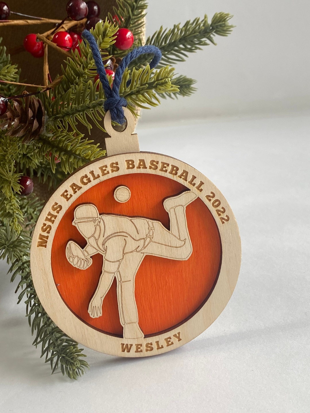 Baseball Pitcher Personalized Christmas Ornamen. Left Handed Pitcher ...
