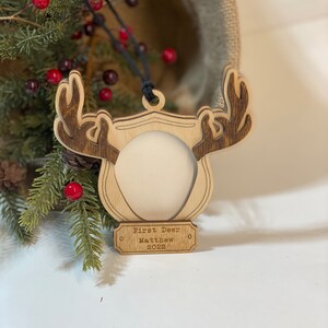 First Deer Personalized Photo Frame Ornament, Young Hunter Gift, - Etsy