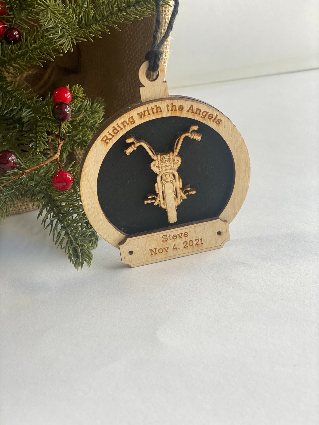 Motorcycle Personalized Memorial Ornament, Sympathy Gift for the Loss ...