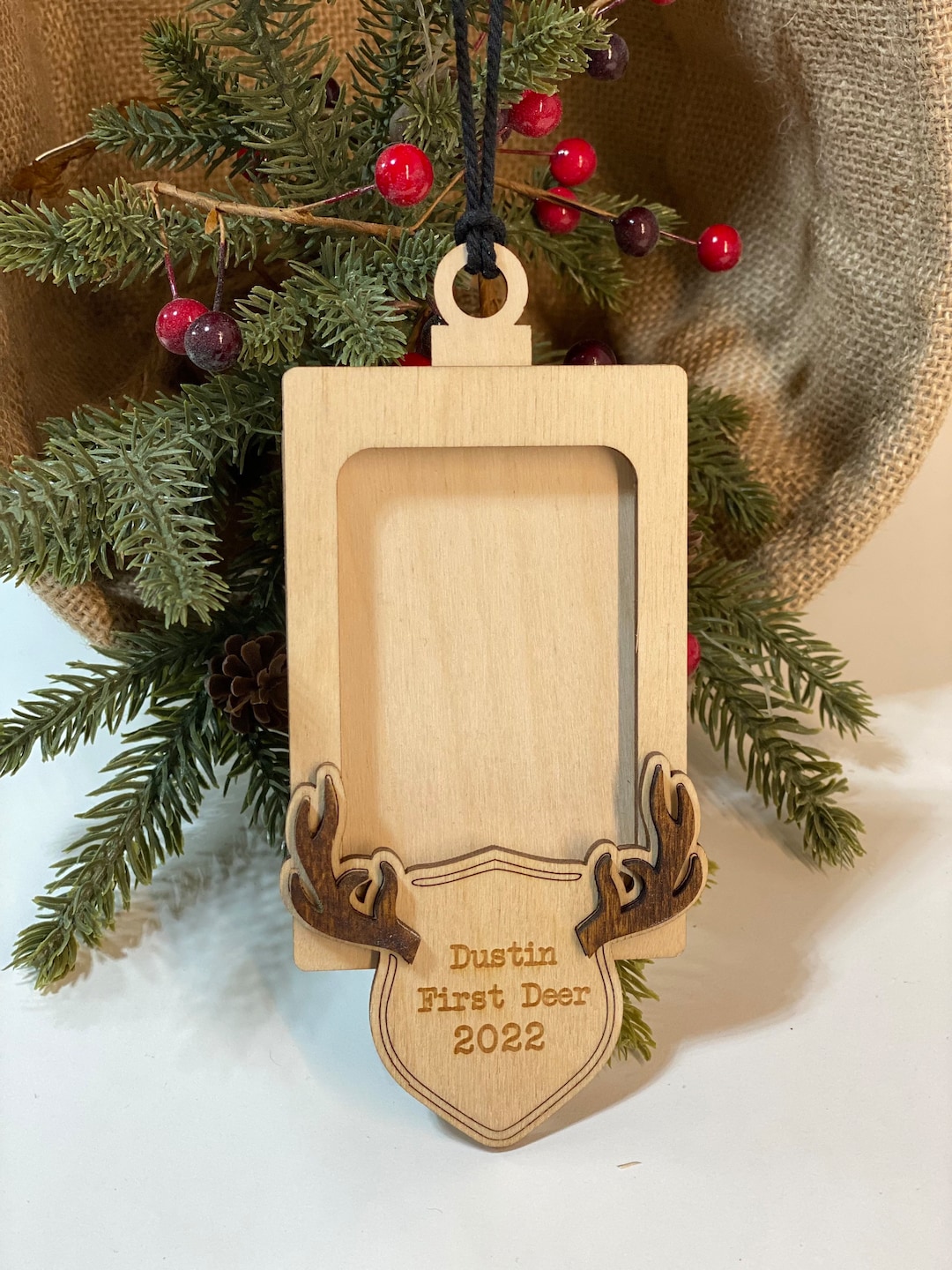 First Deer Personalized Photo Frame Ornament. Hunting for the First ...