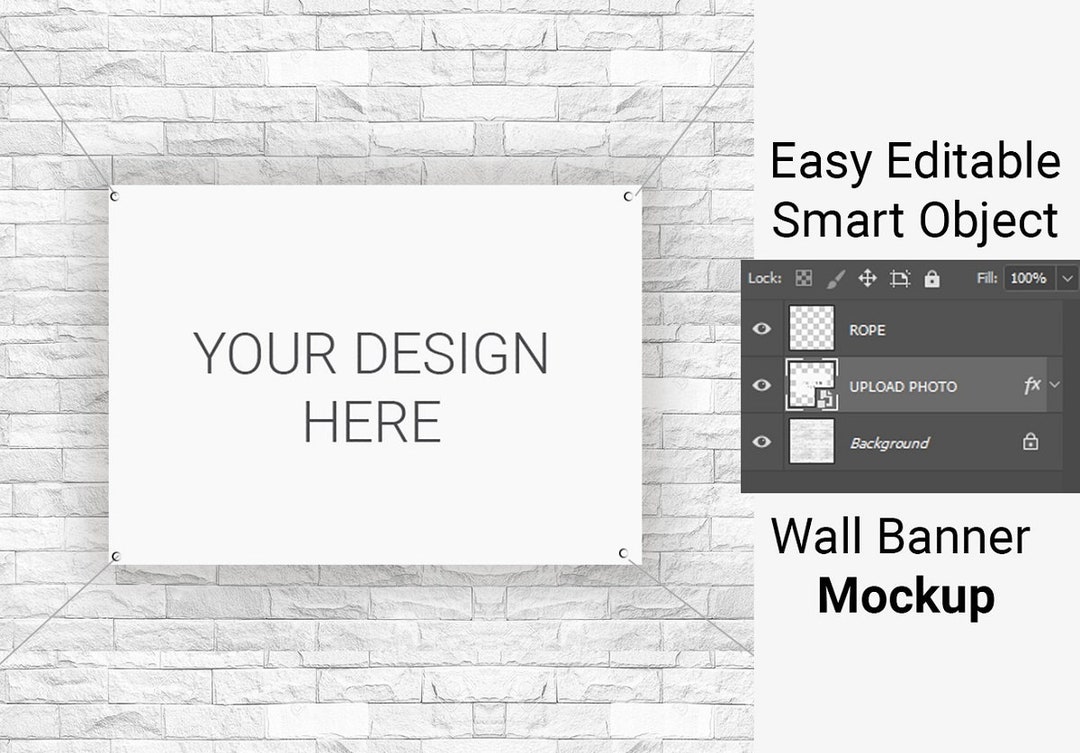Wall Banner Mockup Psd +smart Object - Etsy