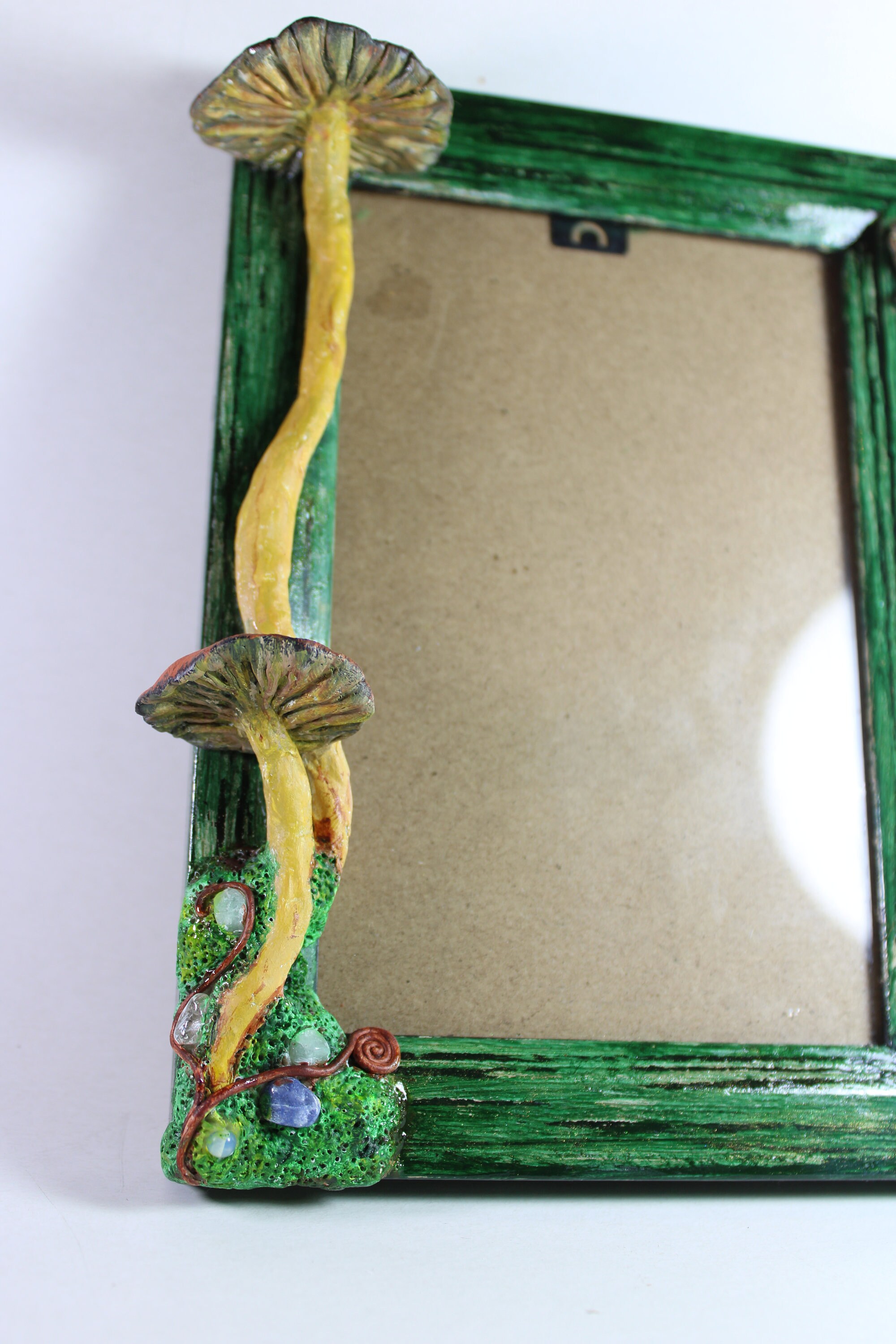 Green Mushroom Picture Frame / ooak art / Witchy things / | Etsy