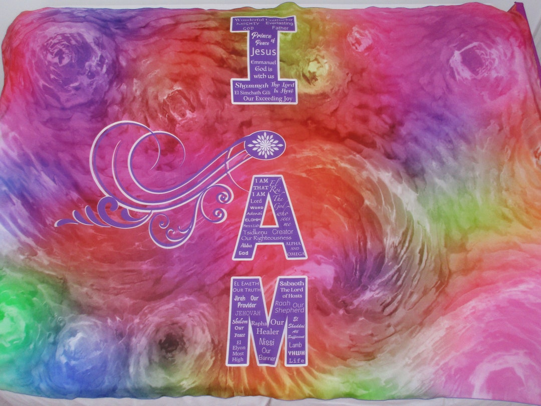 Worship Flag With Flex Rod I Am Names God Praise and Worship Dance Flag ...