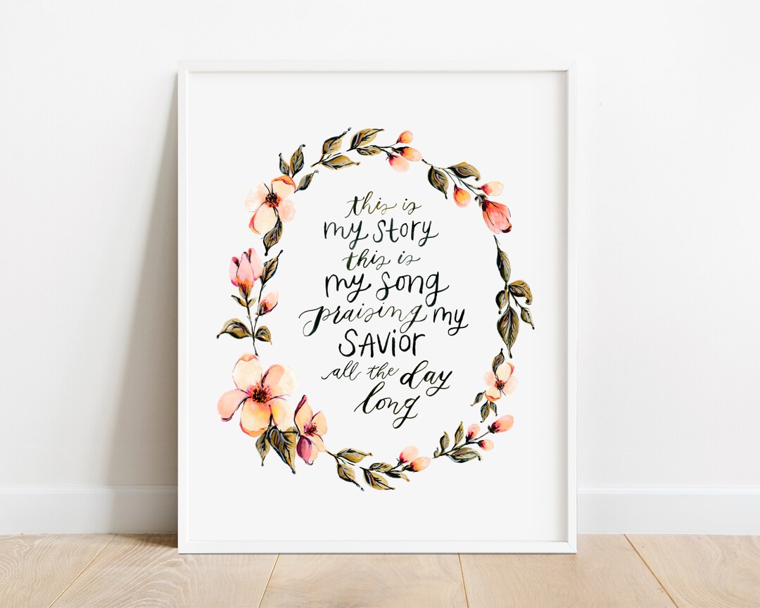 Blessed Assurance Hymn Print: Watercolor Floral Wall Art - Etsy