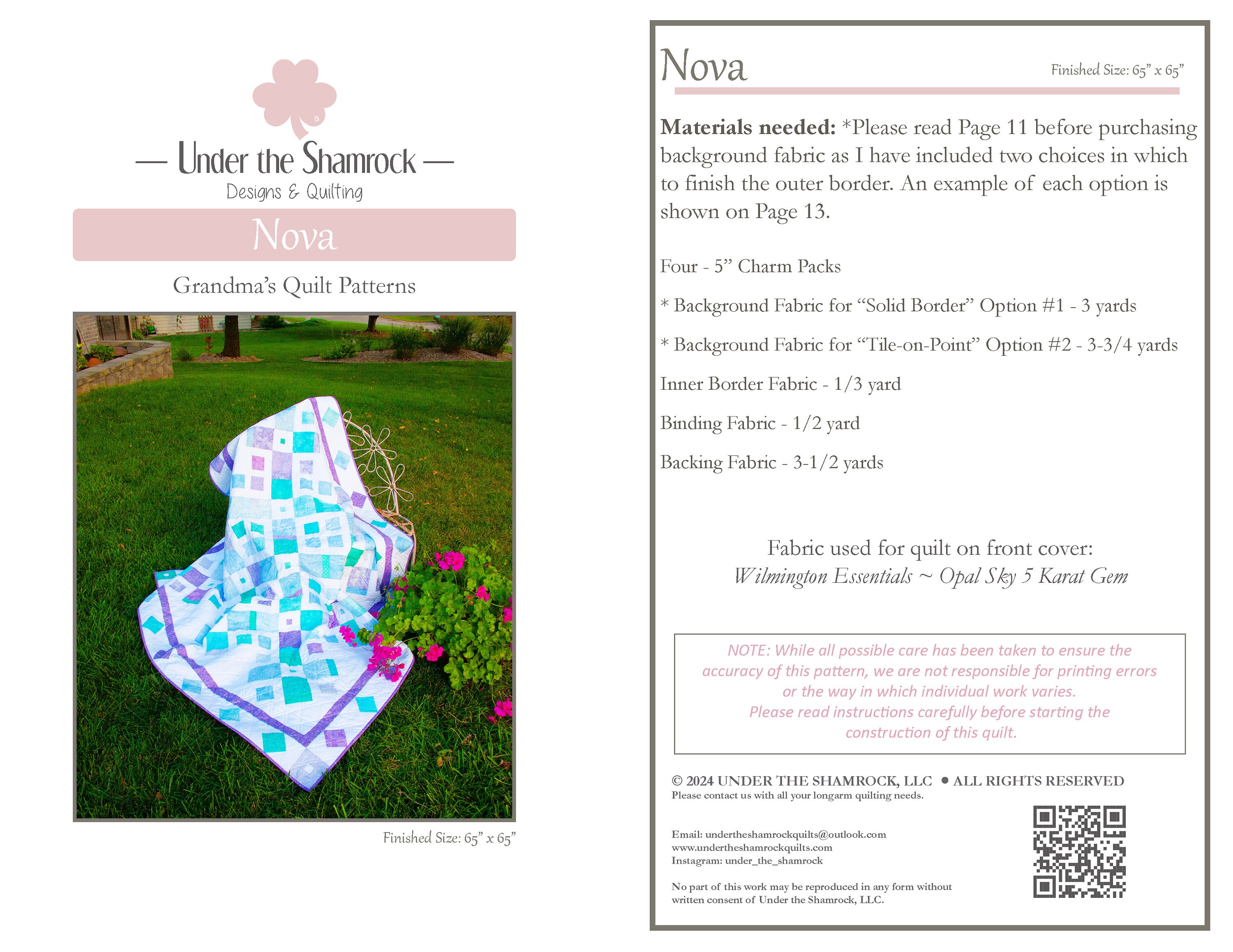 Grandma's Quilt Patterns - Nova | Throw Size - Etsy