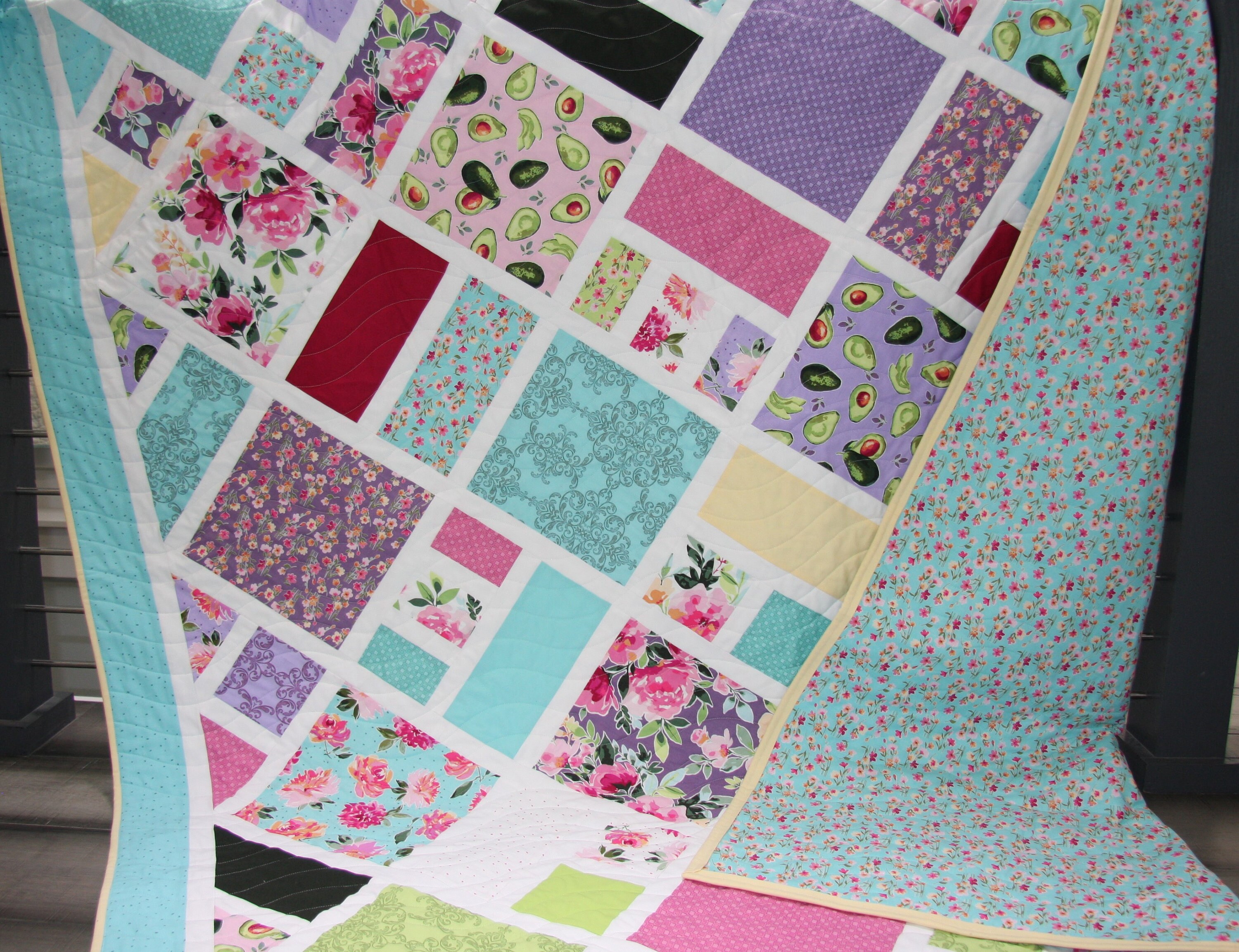 Grandma's 4 Square Quilt Pattern, On-point Layout - Etsy