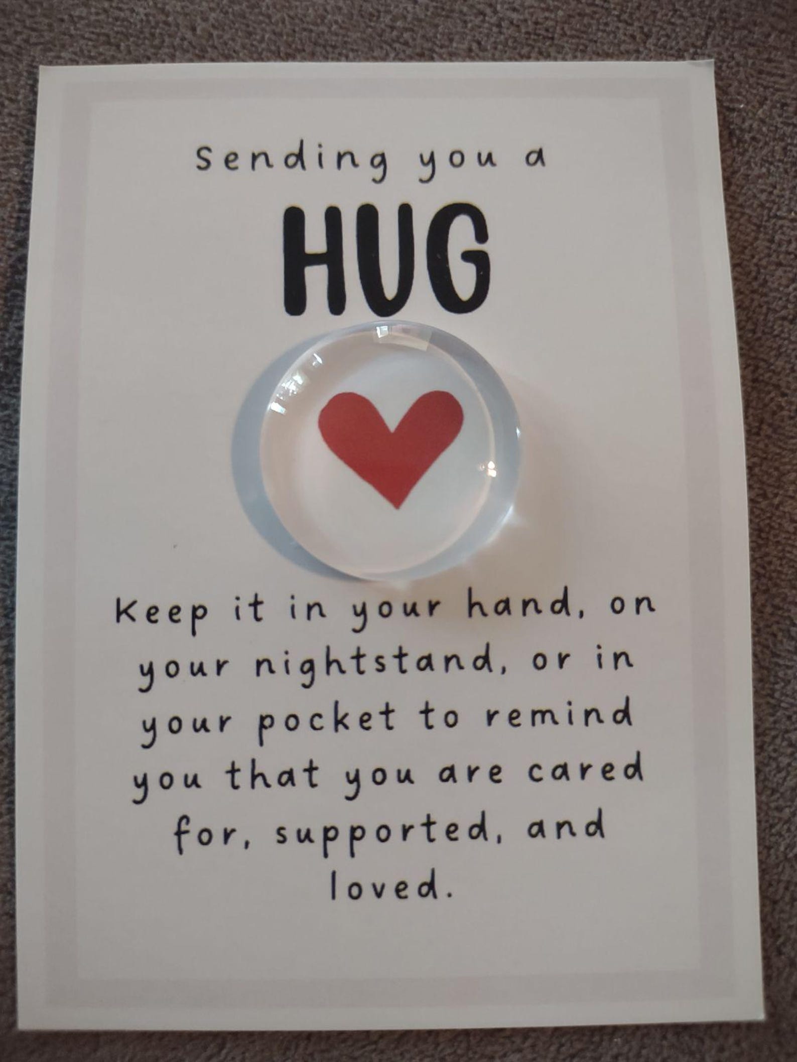 Pocket-sized Red Heart Hug Token – A Sweet Reminder of Love - Etsy