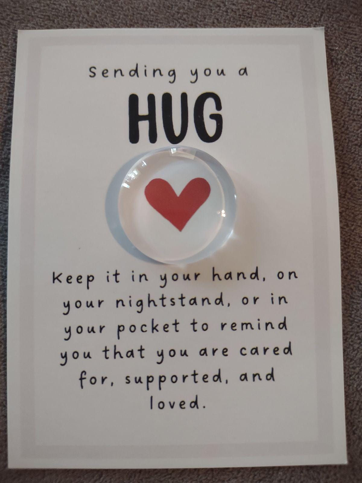 Pocket-sized Red Heart Hug Token – A Sweet Reminder of Love - Etsy