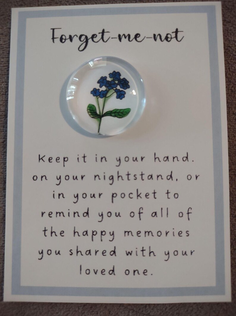 Always Remembered: Forget Me Not Pocket Hug - Etsy