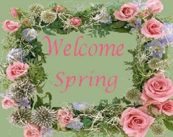 Spring Wreath Sign Welcome Sign Floral Welcome Sign Metal Wreath Sign ...