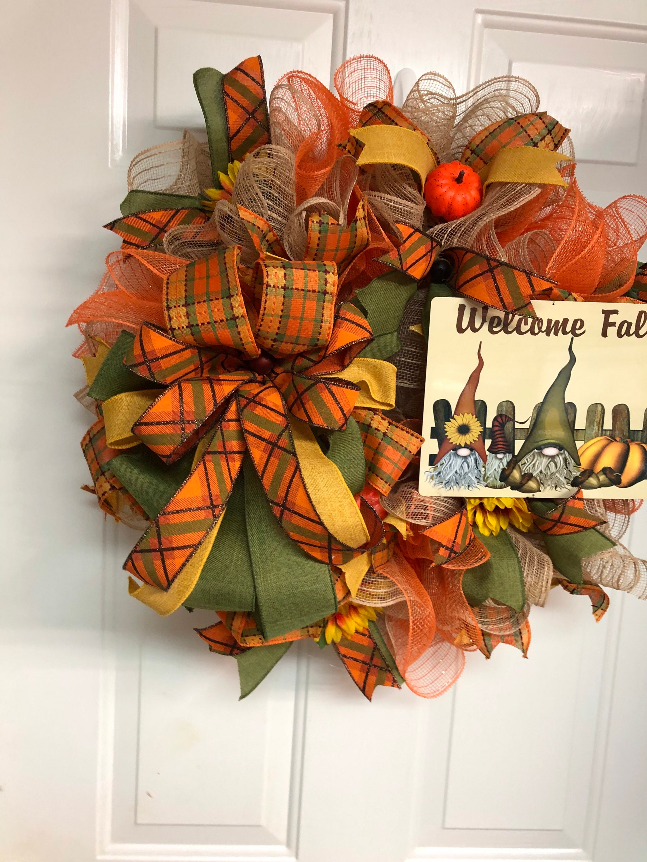 DIY Welcome Fall Gnome Wreath Kit Make Your Own Fall Wreath - Etsy