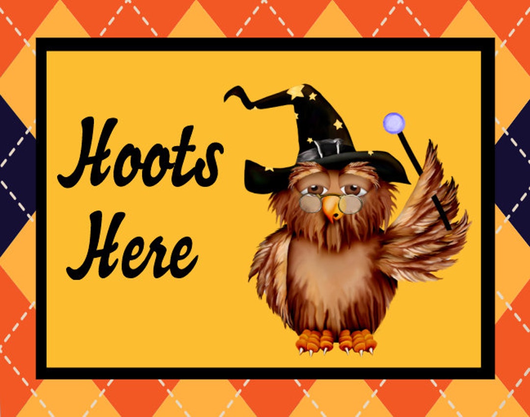 Witch Owl Hoots Here Metal Wreath Sign, Display Sign - Etsy.de
