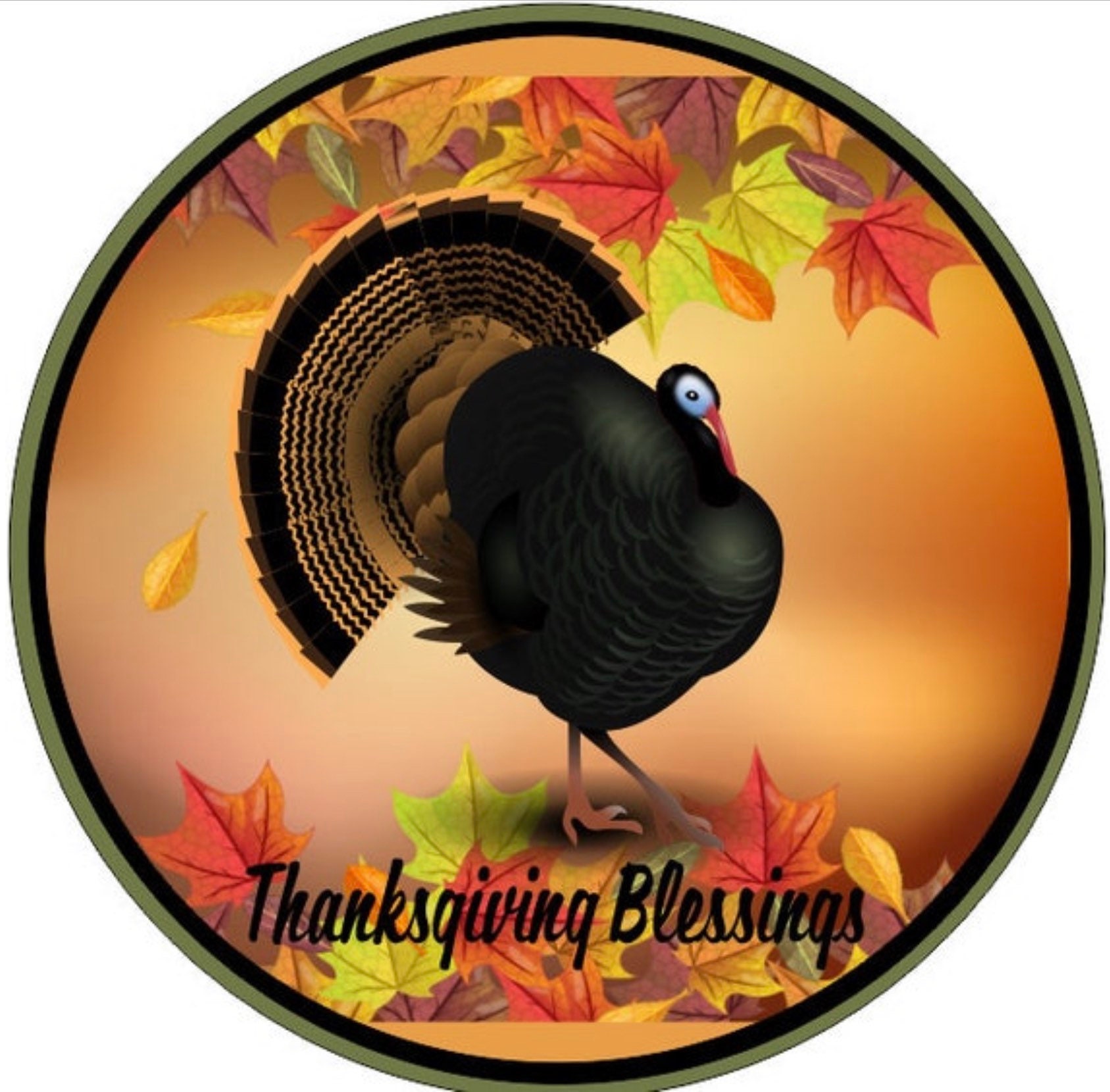 Thanksgiving Turkey Round Sign 8 Inch - Etsy