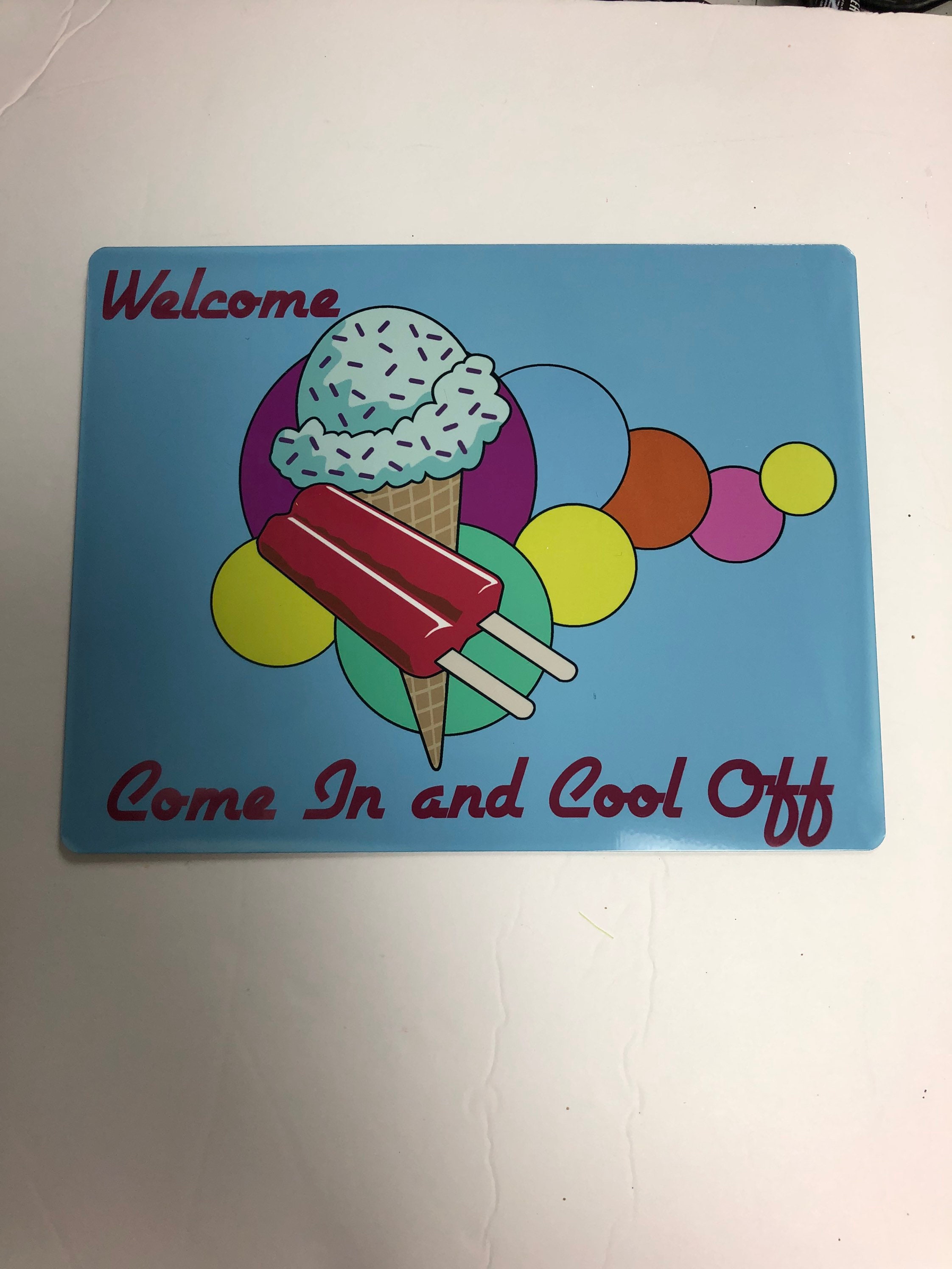 Welcome Blue Ice Cream Popsicle Sign | Etsy