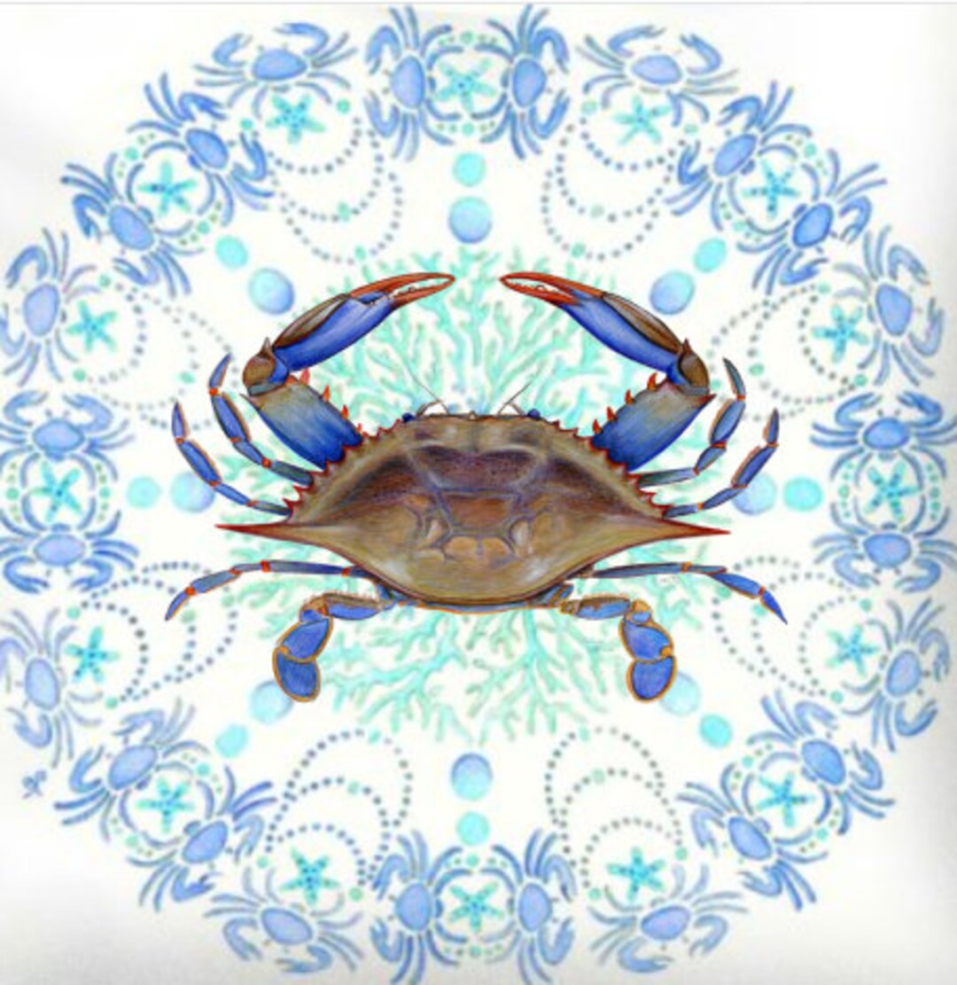 Sign Nautical Blue Crab - Etsy