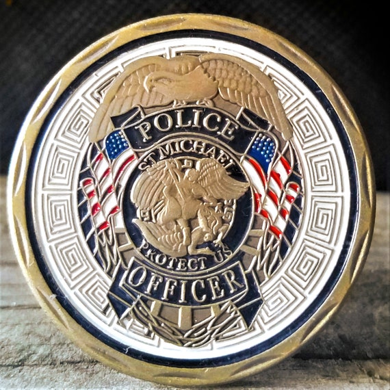 Hand Painted Police Officer St. Michael Challenge Coin Law - Etsy