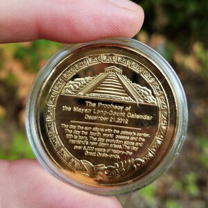 Aztec Calendar | Aztec Sun Stone | Gold Plated Coin | Mexican Art ...