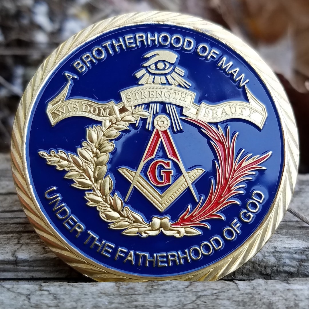 Masonic Challenge Coin for Freemasons Commemorative Coin 3D Design With ...