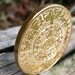 Aztec Calendar Aztec Sun Stone Gold Plated Coin Mexican Art Mayan Long ...
