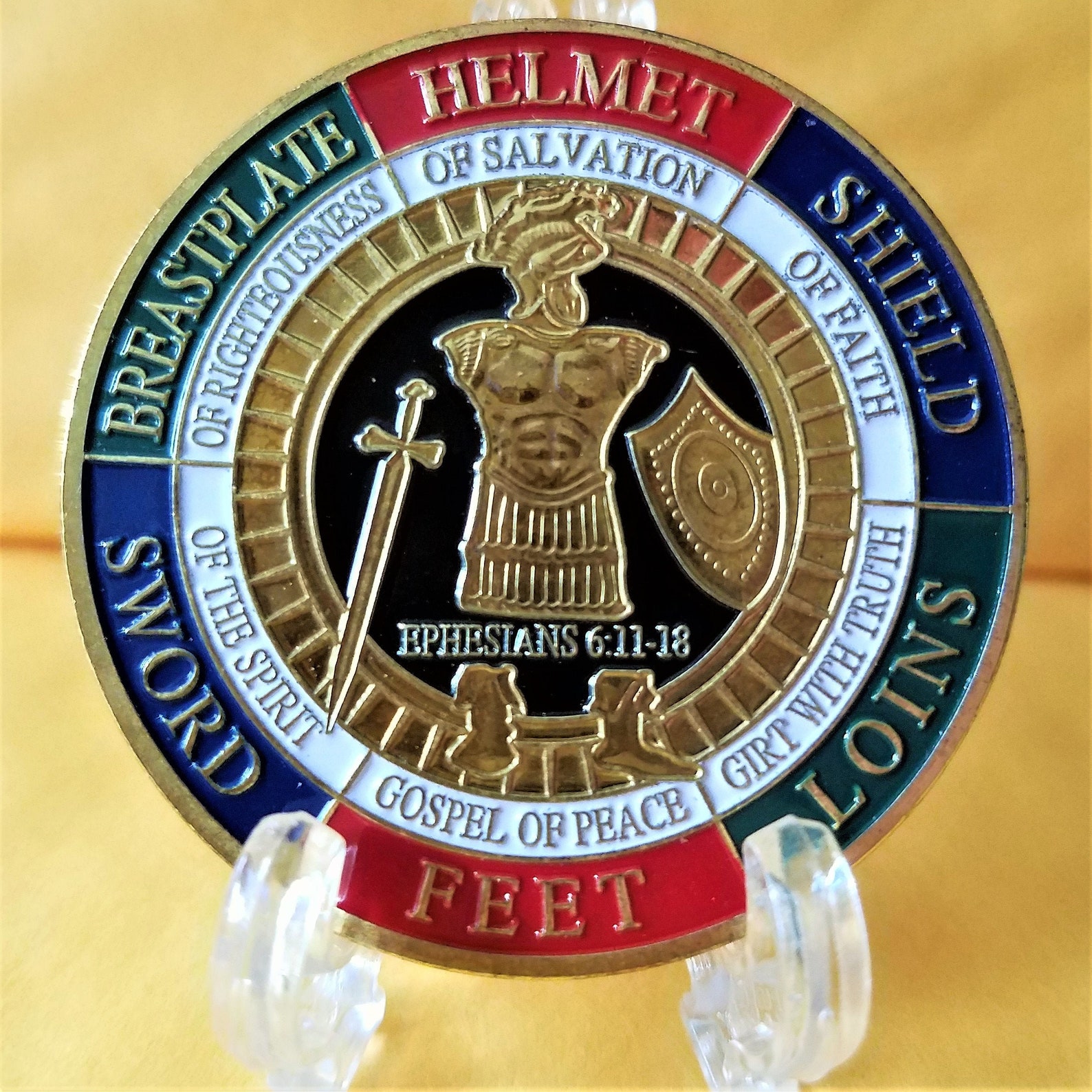 Armor of God Challenge Coin Put on The Whole Armor of God | Etsy