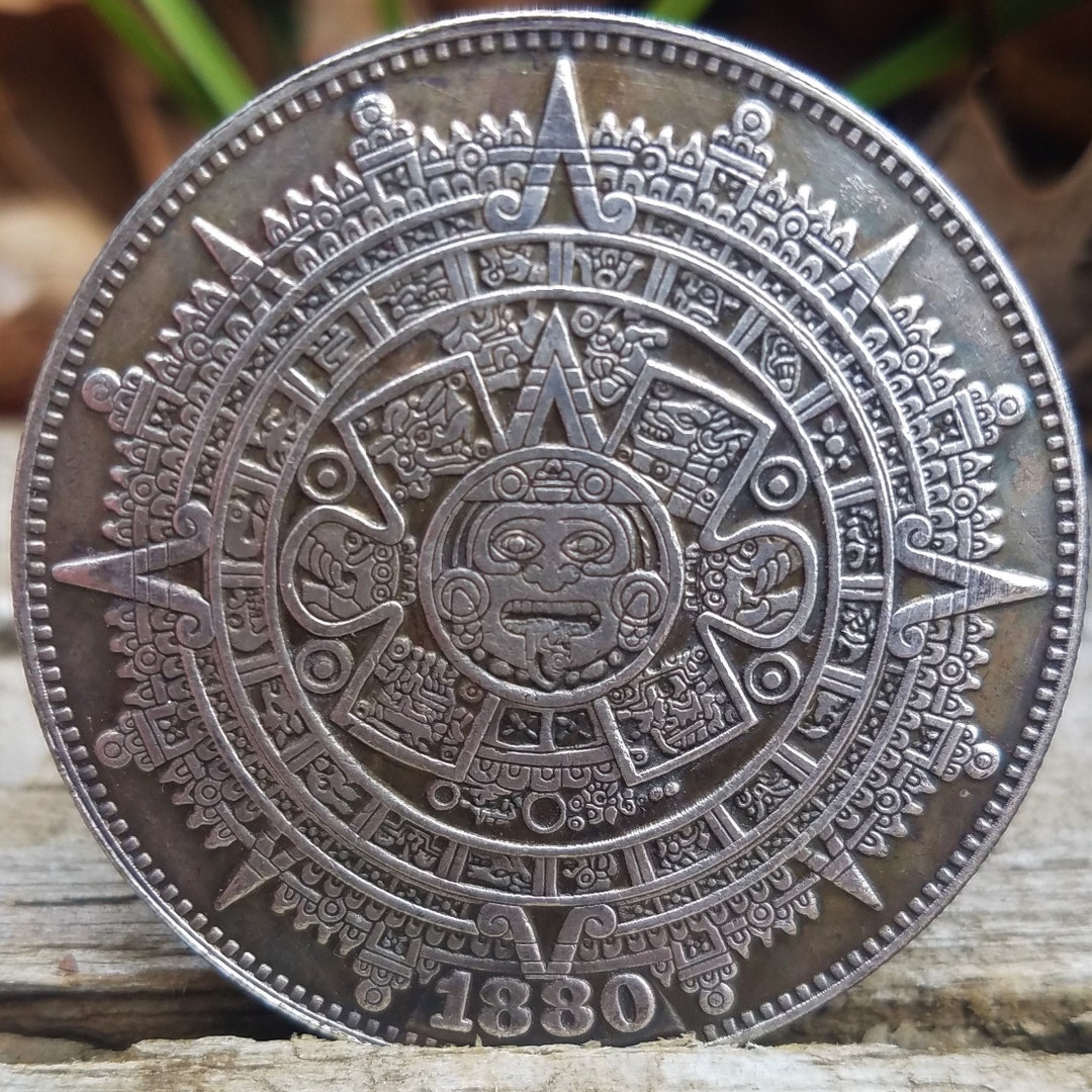1880 Aztec Calendar Art Coin Replica Morgan Silver Dollar New Orleans ...