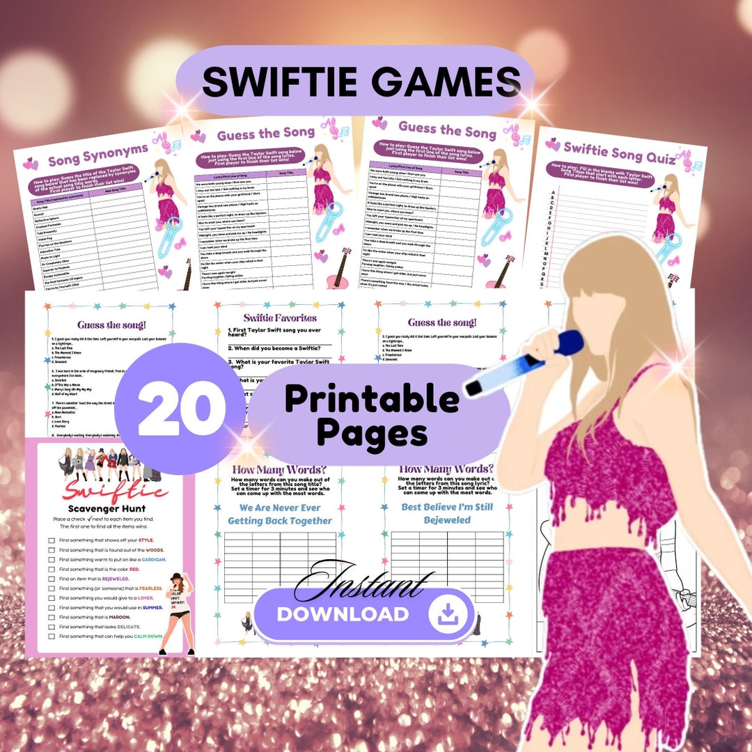 Taylor Swift Party Games Sleepover Swiftie Party Games Eras Tour ...