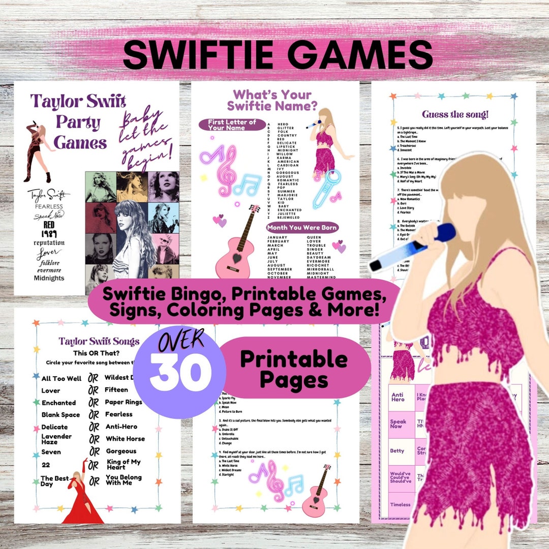 Taylor Swift Party Games Taylor Swift Bingo Swiftie Party Games Party ...