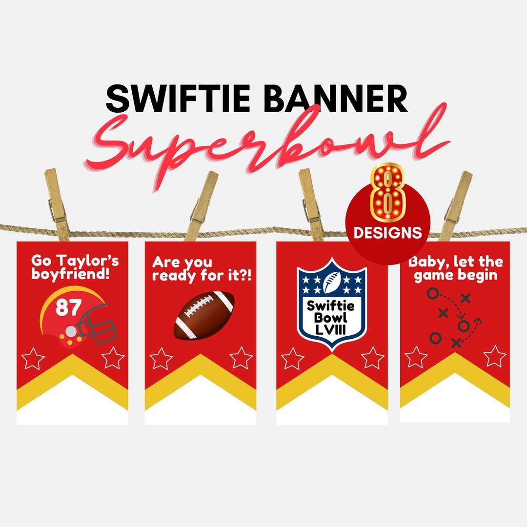 Taylor Swift Superbowl Party Banner Super Bowl Bingo T Swift Superbowl ...