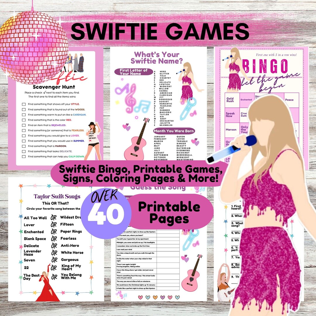 Taylor Swift Party Games Taylor Swift Bingo Swiftie Party Games Party ...