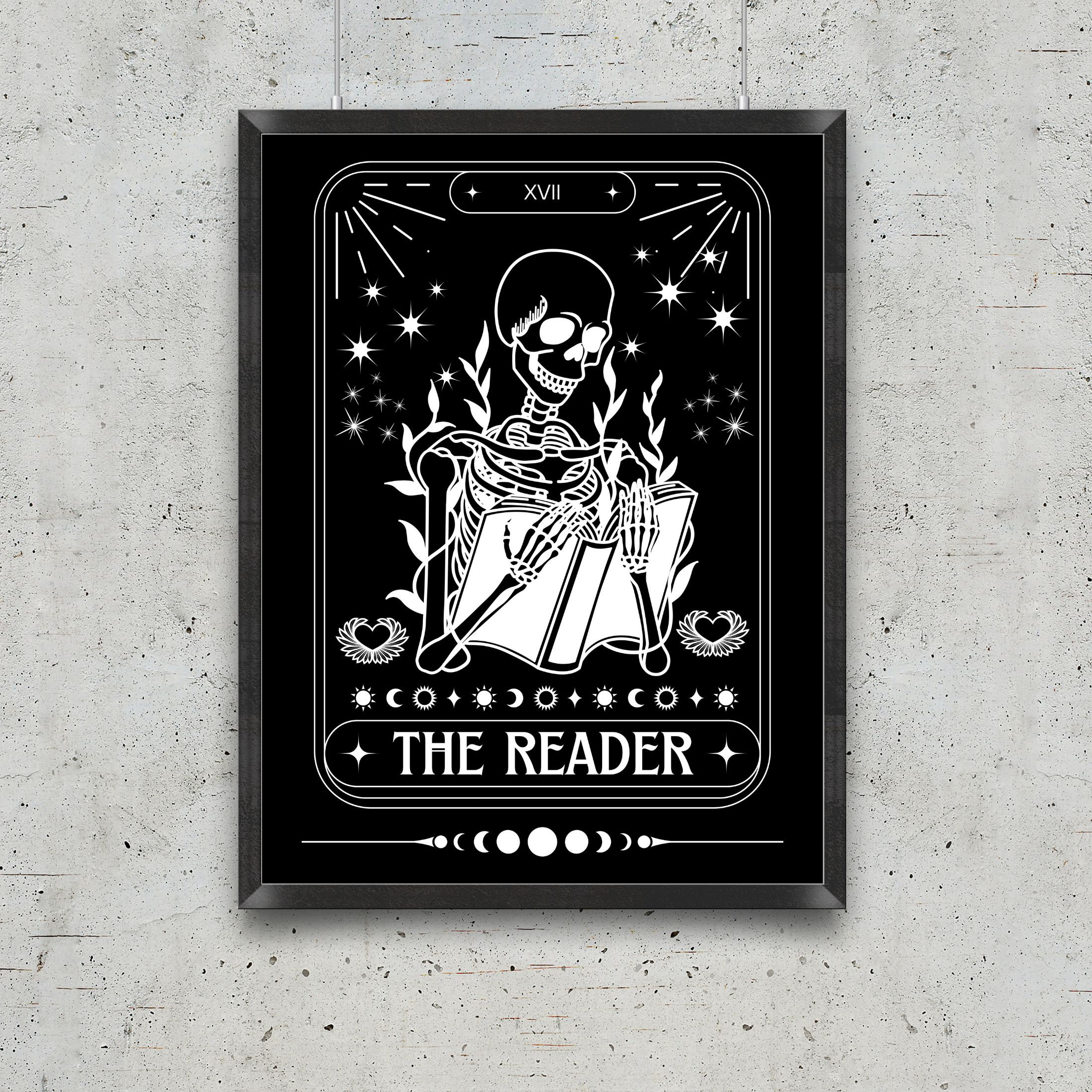 The Reader Tarot Poster Tarot Card Art Whimsigoth Skeleton - Etsy