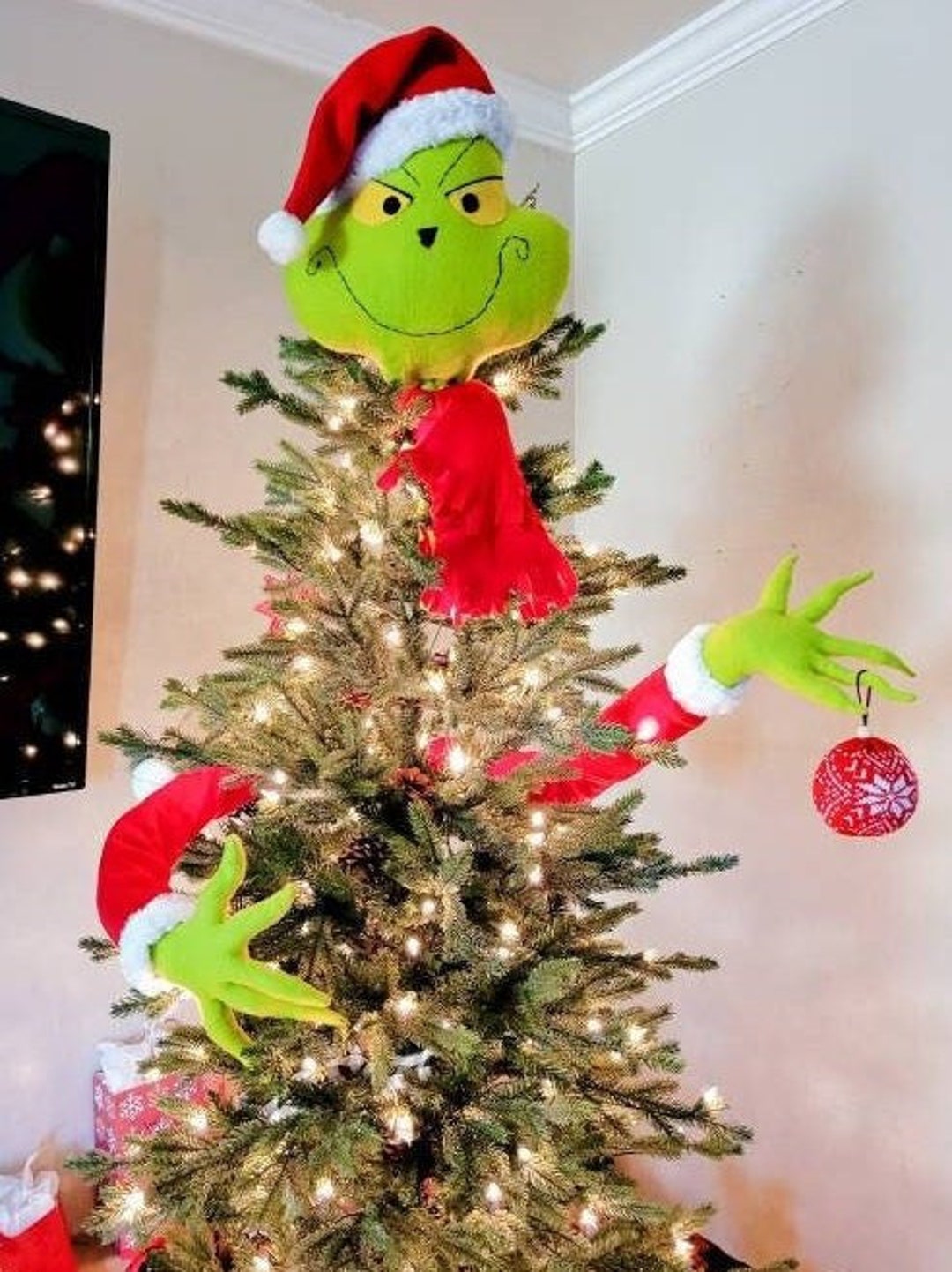Grinch Tree Topper - Etsy